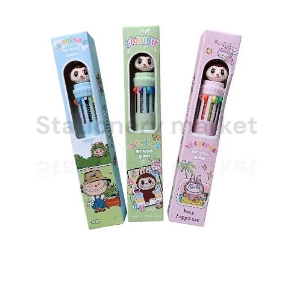 Jual Pulpen warna warni labubu / Pulpen 10 warna labubu / pen labubu ...