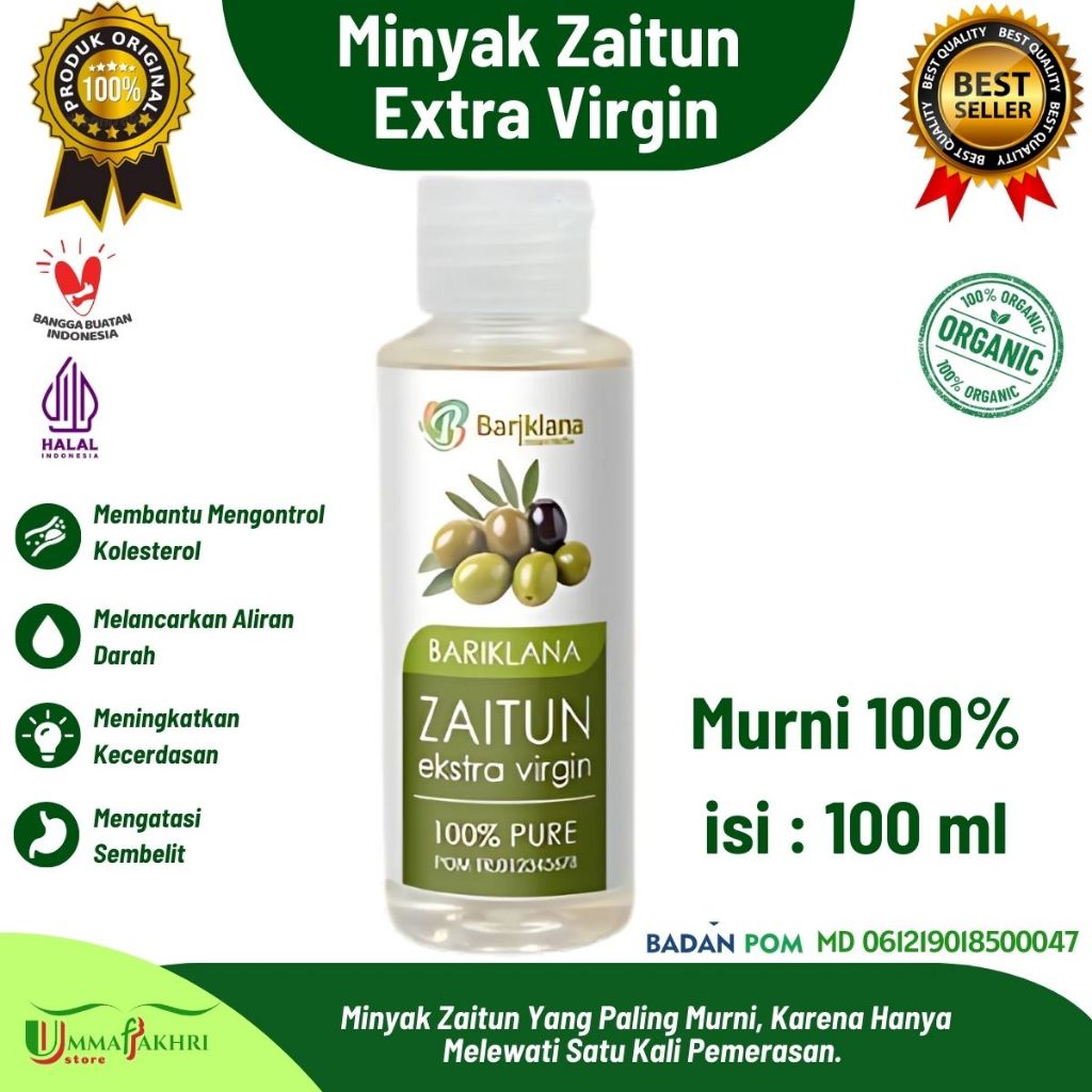 Jual Minyak Zaitun Bariklana 100ml – Extra Virgin untuk Jantung, Kolesterol, Rambut & Wajah ...