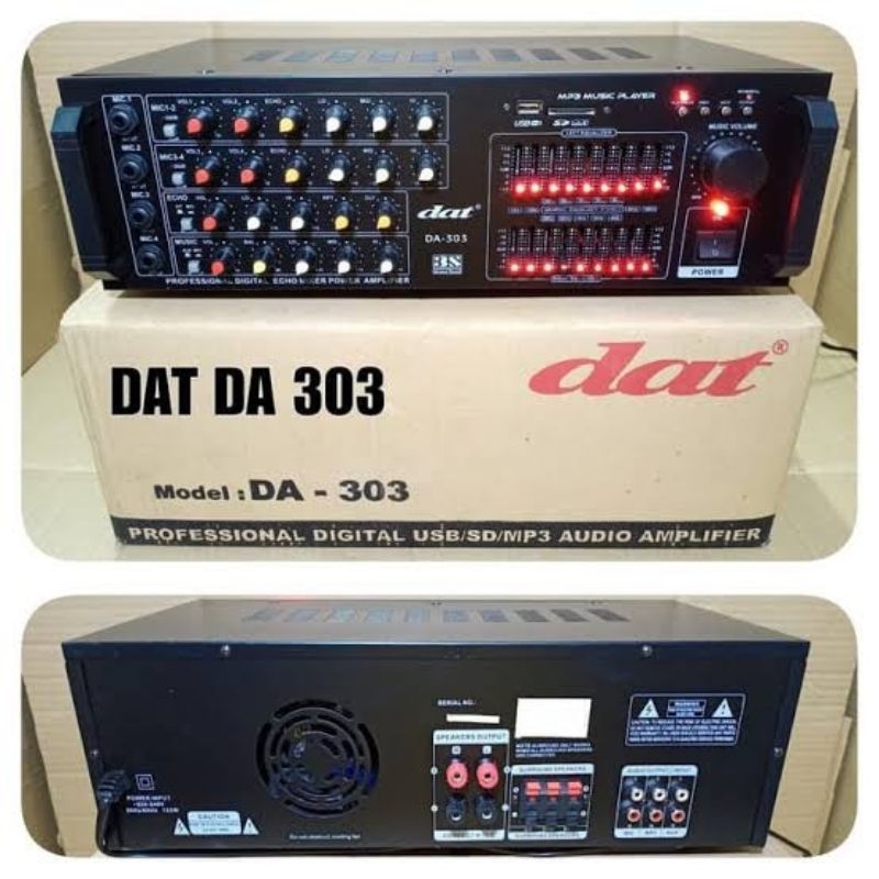 Jual Power Amplifier DAT DT-303 | Bluetooth | Shopee Indonesia
