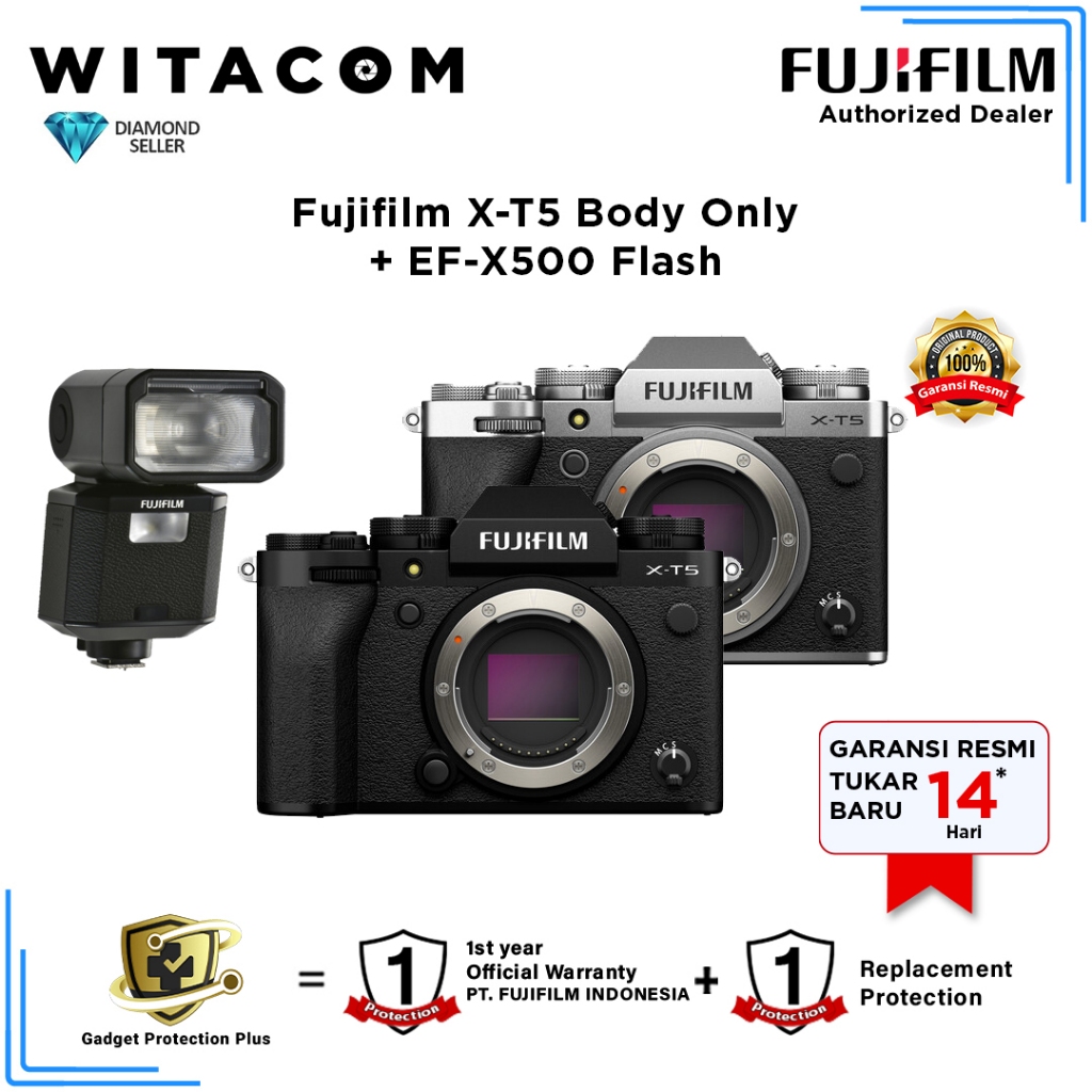 Jual Fujifilm X-T5 / XT 5 / XT5 / X T5 Body Only + Flash EF-X500 - Garansi Resmi | Shopee Indonesia