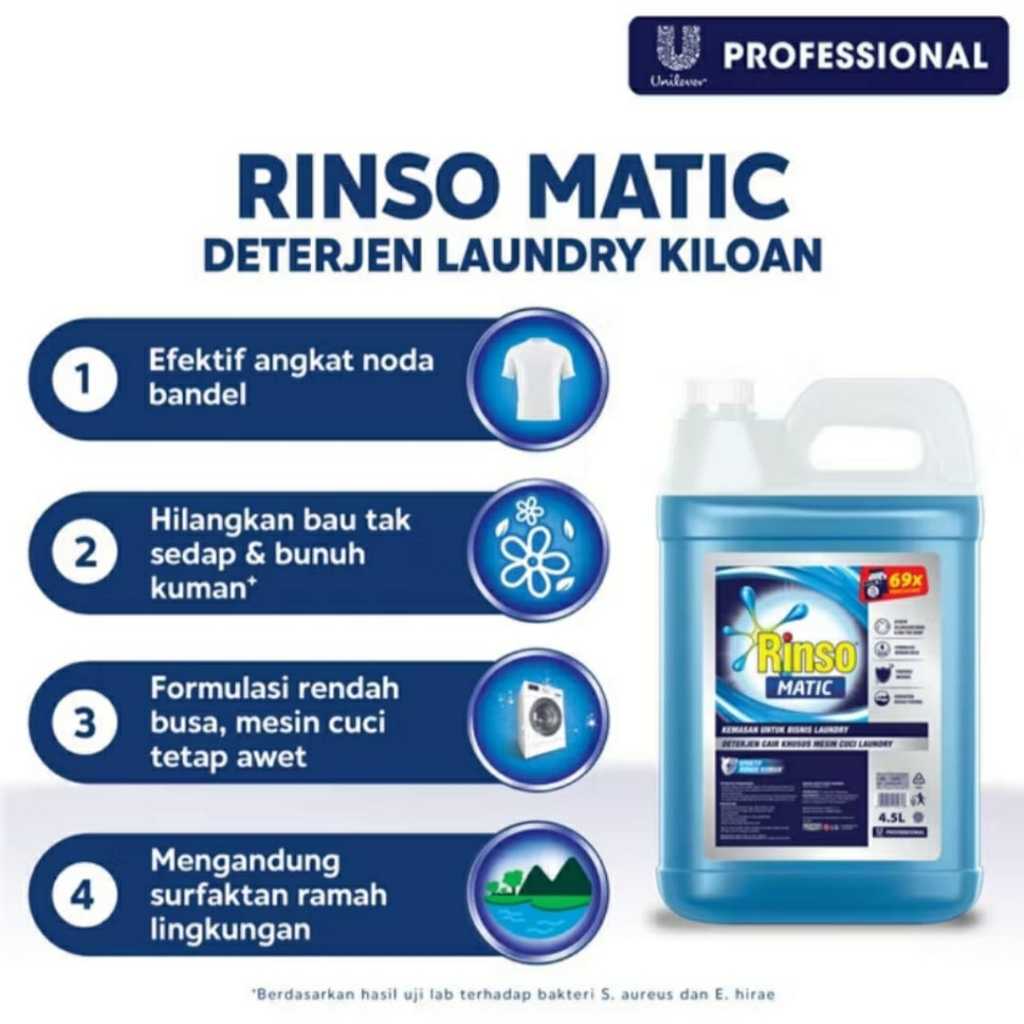Jual Rinso Matic Professional Deterjen Laundry Kiloan Cair 4.5 L ...