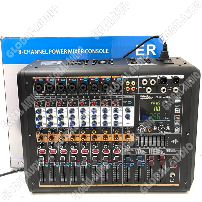 Jual Power Mixer Audio BlackSpider ER 8 8channel Original Power Micer Bs ER8 Mixing 8 8ER Bagus ...