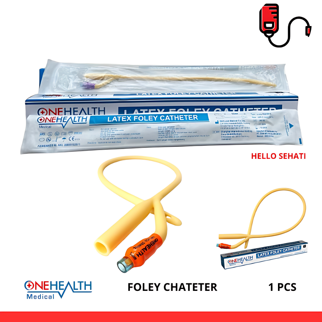 Jual Latex Foley Kateter Urine Pria Chateter Silicone 2 Way Selang urin Kencing Onehealth ...