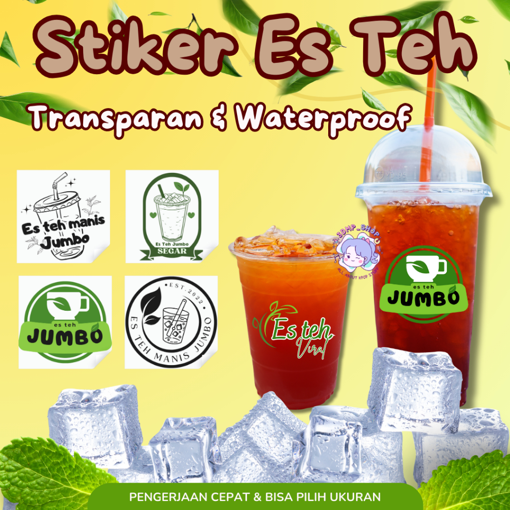 Jual STIKER TRANSPARAN LABEL KEMASAN PRODUK BOTOL GELAS CUP BRAND ...