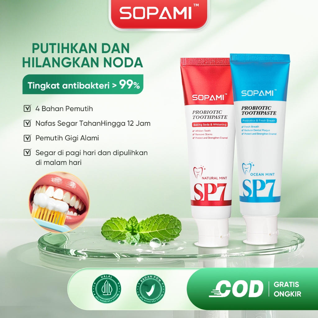 Jual SOPAMI Pasta Gigi SP7 Pro odol pemutih gigi dan karang gigi dan Perawatan Gigi Rasa Mint ...