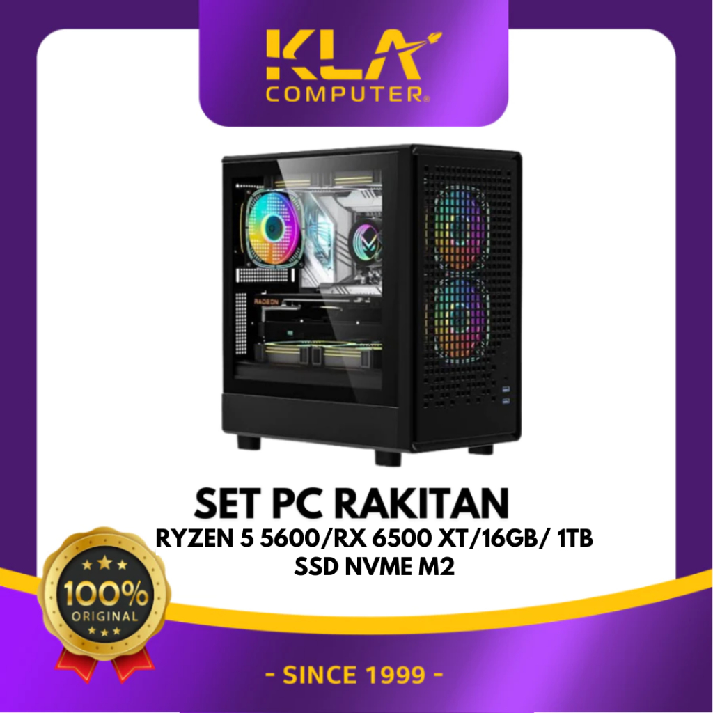 Jual SET PC RAKITAN RYZEN 5 RX 6500 / 16GB/1 TB SSD NVME M2 | Shopee ...