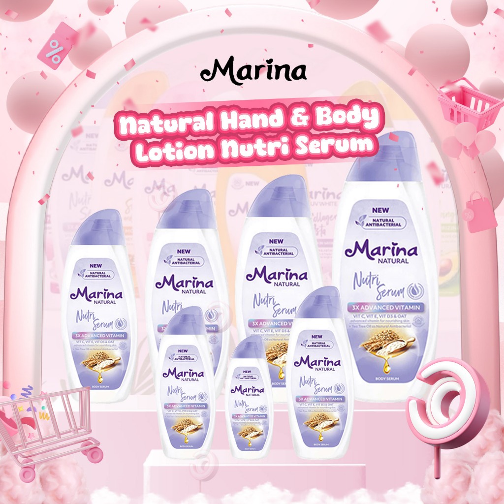 Jual MARINA - HAND & BODY LOTION NATURAL NUTRI SERUM SERIES - Pelembab Kulit Tubuh Cerah Body ...