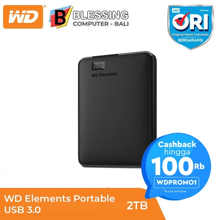 Jual Hardisk External 2TB / Hardisk External WD 2TB Elements (Black ...