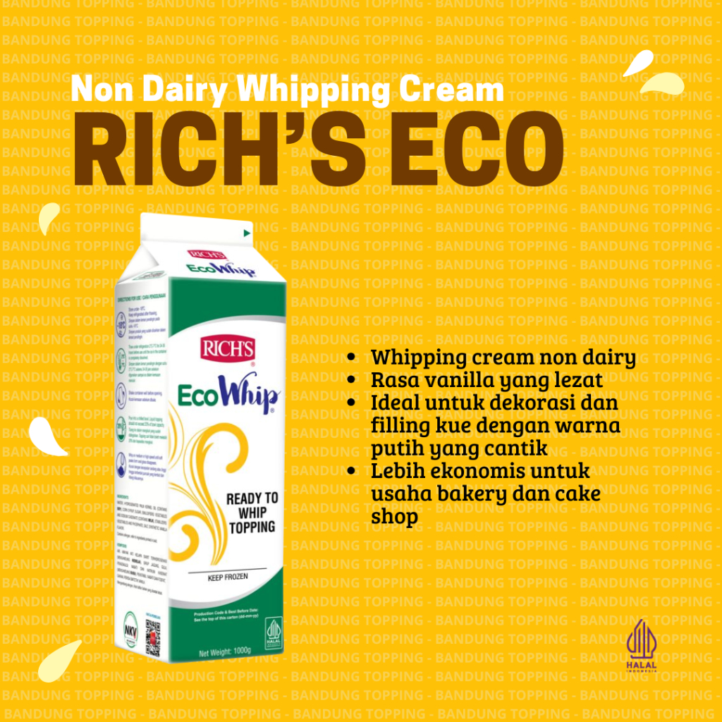 Jual Rich Eco Whipped Cream | 1 Liter khusus instan | Shopee Indonesia