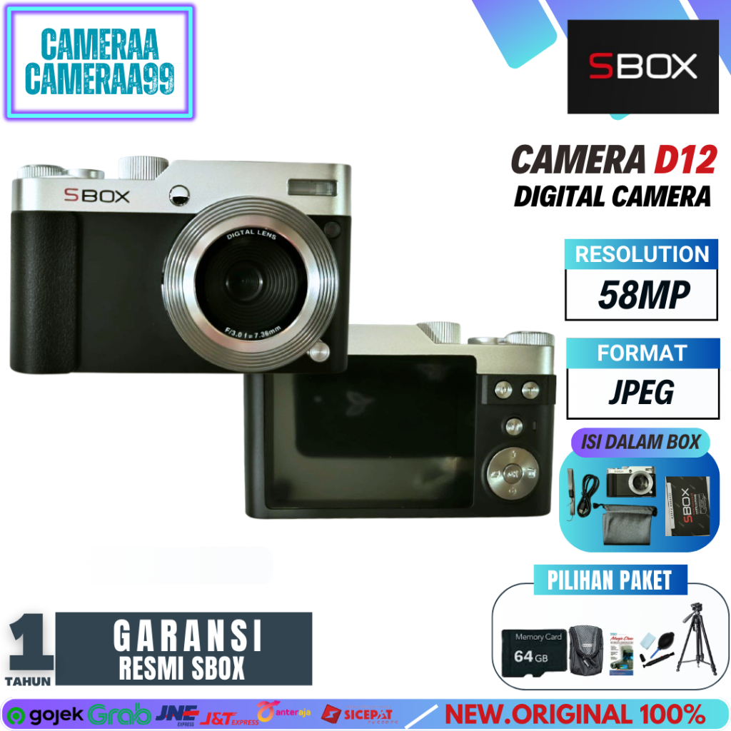 Jual Sbox D12 Digital Pocket Camera 58MP With 20x Optical Zoom | Shopee Indonesia