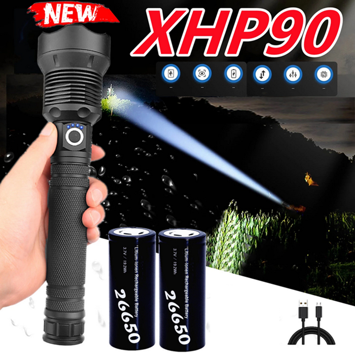 Jual Senter LED CREE XHP90 Powerful Flash Light USB Rechargeable ...