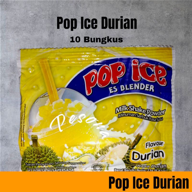 Jual Pop Ice Durian 1 Renceng 10 Bungkus Pop Es rasa durian pop ice ...