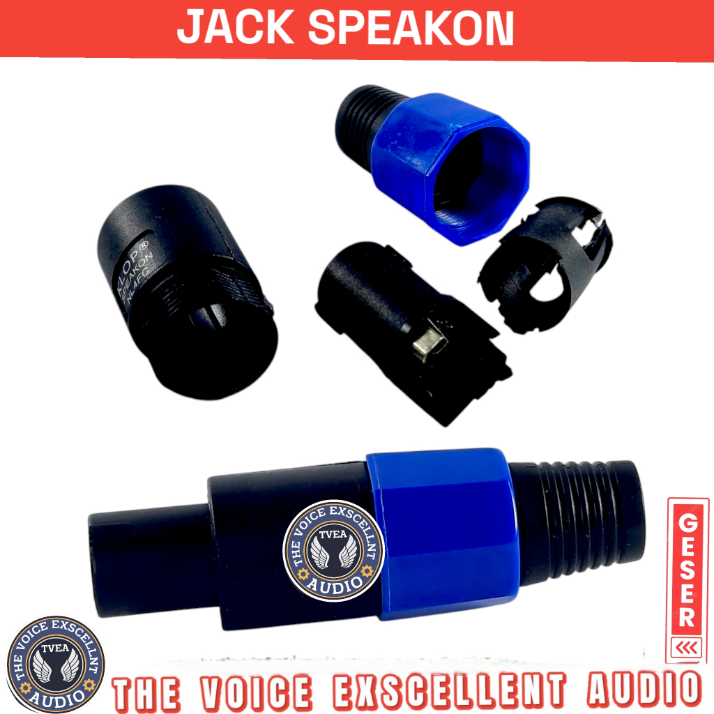 Jual Jack Speacon Biru + Buntut 4 PIN | Jek Spikon Biru Buntut | Shopee ...