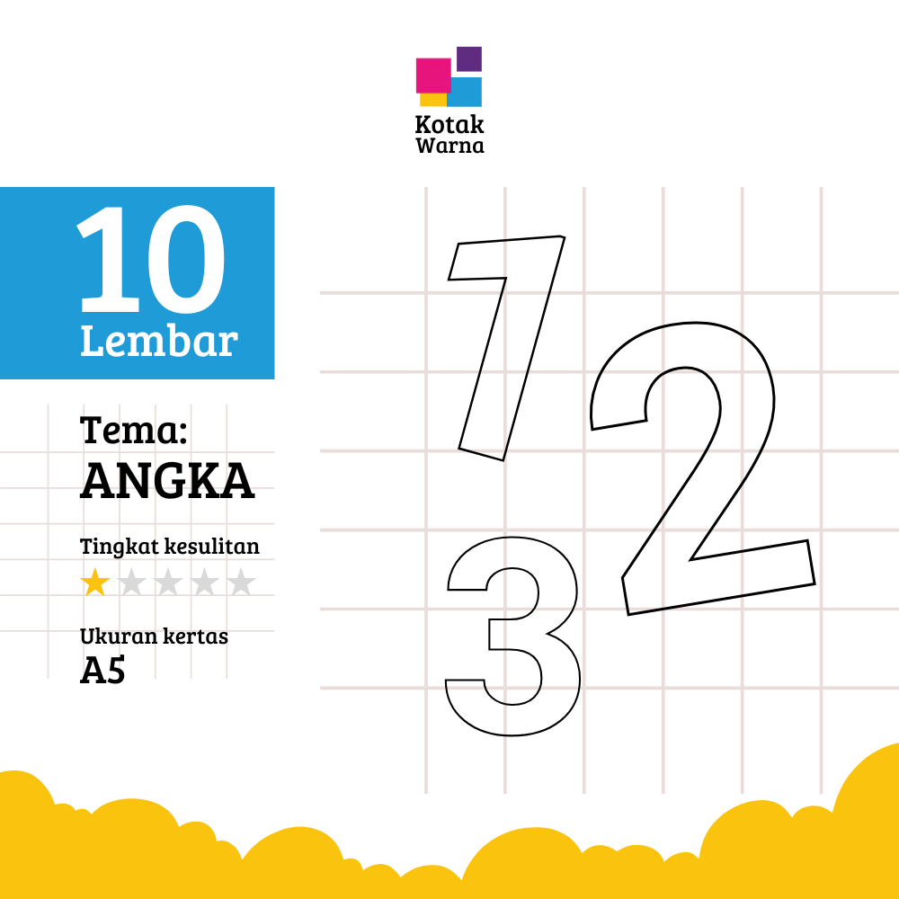 Jual Kertas Mewarnai Tema Angka / Lembar Mewarnai Tema Angka / Gambar ...