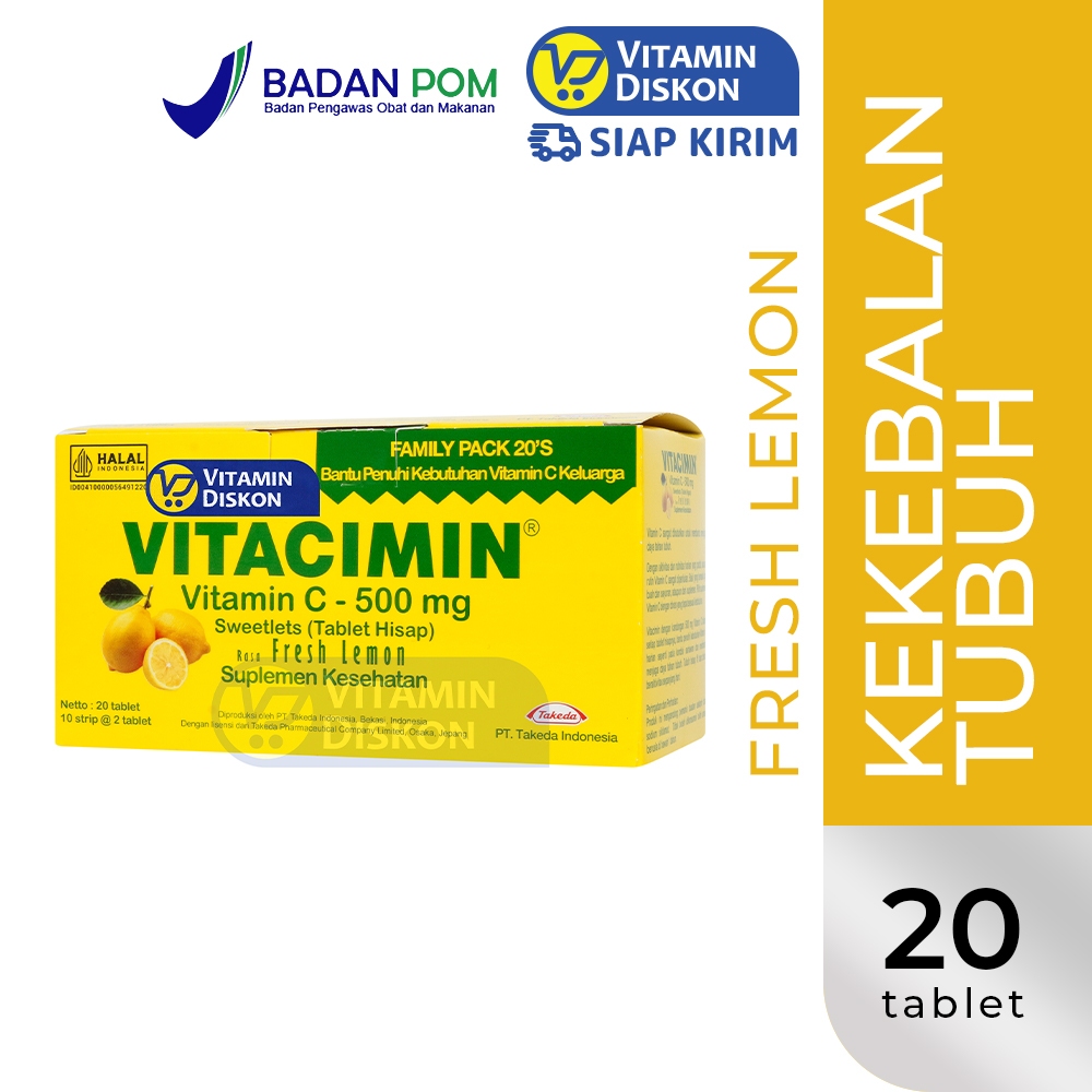 Jual VITACIMIN 20 TAB ISI 10 STRIP 2 TAB | Vitamin C Tablet Hisap, Daya ...