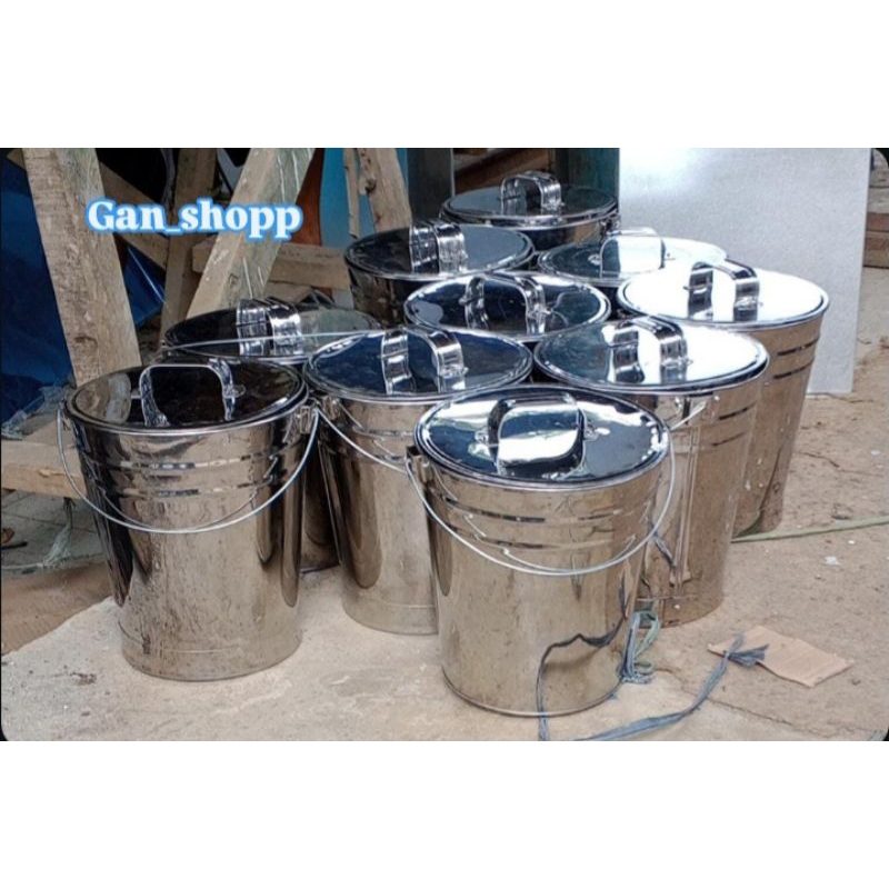 Jual ember stainless besar uk 10 15 20 liter | Shopee Indonesia