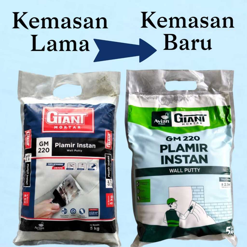 Jual PLAMIR INSTAN GIANT 220 5 KG ,PLAMIR TEMBOK | Shopee Indonesia