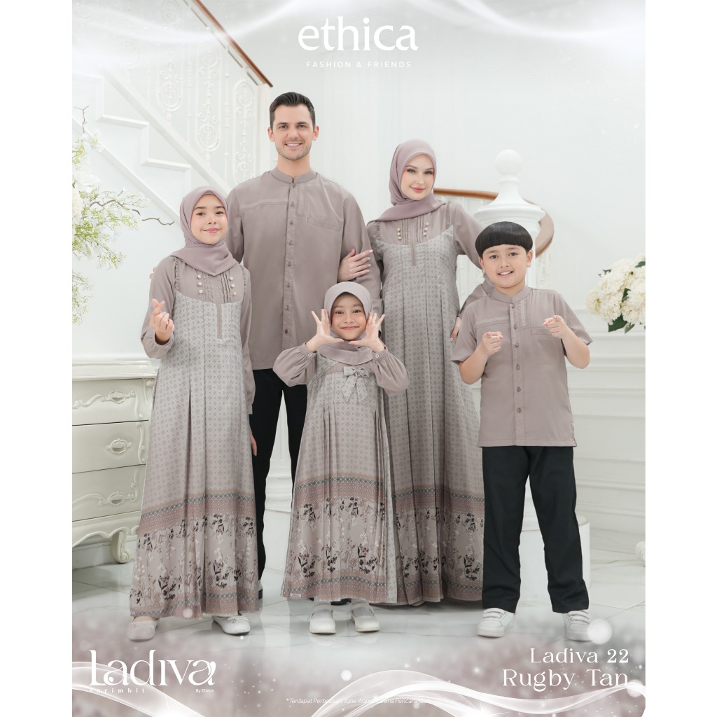 Jual Baju Sarimbit Keluarga 2025 Ethica Ladiva 22 Rugby Tan Gamis ...