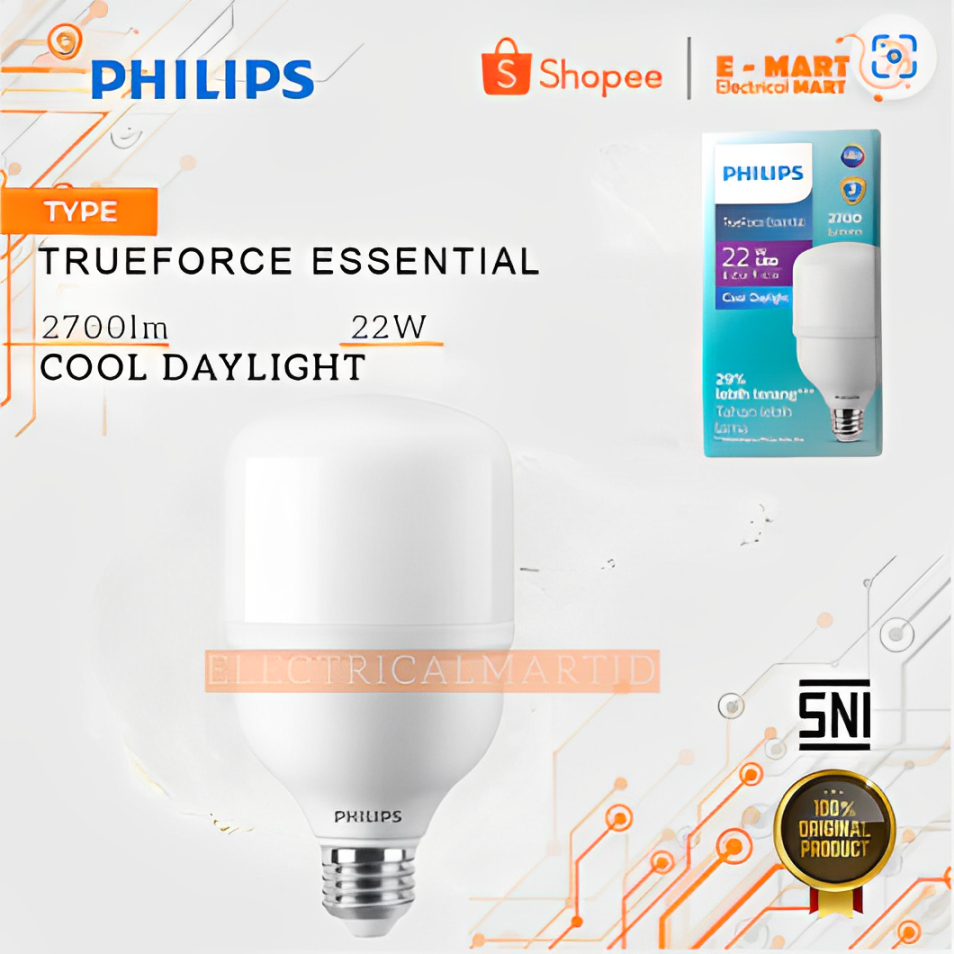 Jual Lampu LED Philips Essential 18W 22W 30W 40W E27 Putih CDL Bulb Industrial Original | Shopee ...