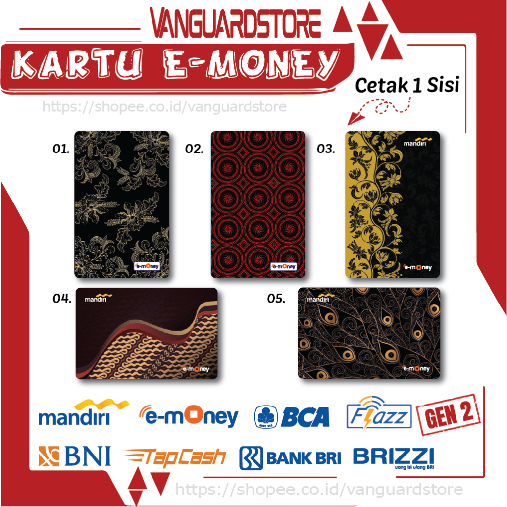 Jual KARTU E MONEY E TOLL KUMPULAN BATIK INDONESIA 22 EMONEY MANDIRI ...