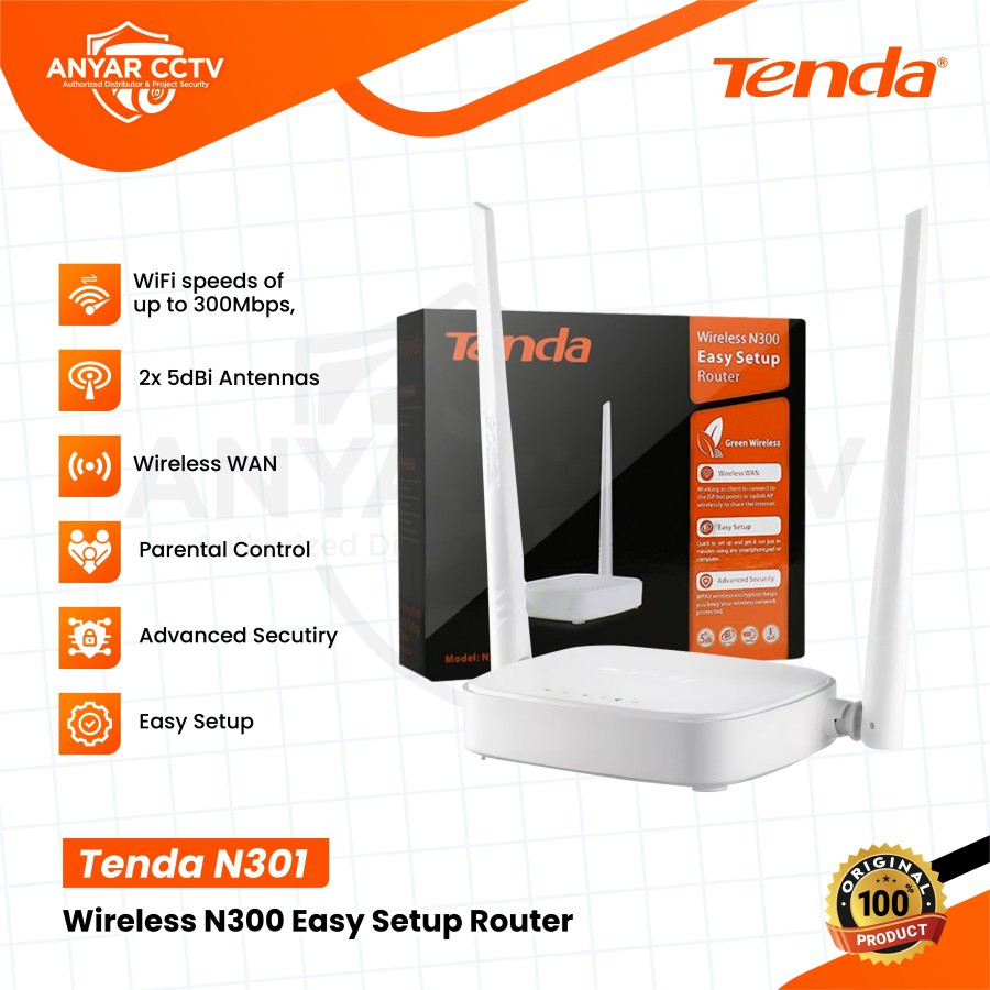 Jual TENDA N301 WIRELESS N300 Easy Setup Router | Shopee Indonesia
