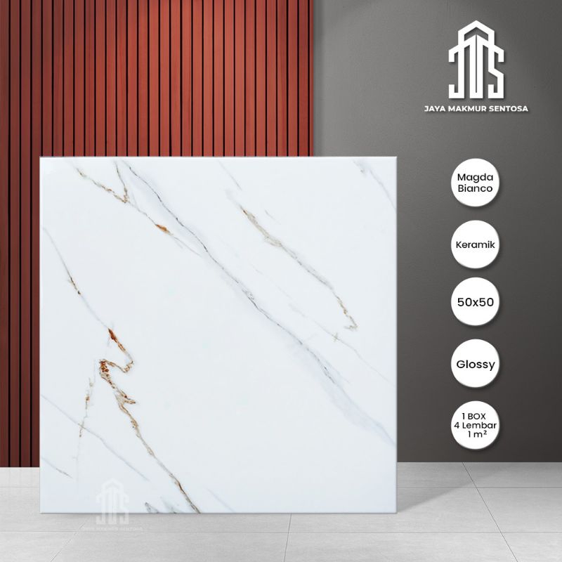 Jual Keramik Lantai Glossy Magda Bianco 50X50 | Shopee Indonesia