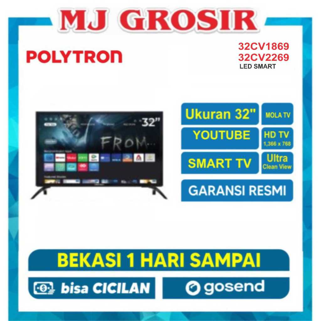 Jual PROMO LED TV POLYTRON 32" 32CV1869 / 32CV2269 32 HD 32 INCH SMART TV ANDROID MURAH | Shopee ...