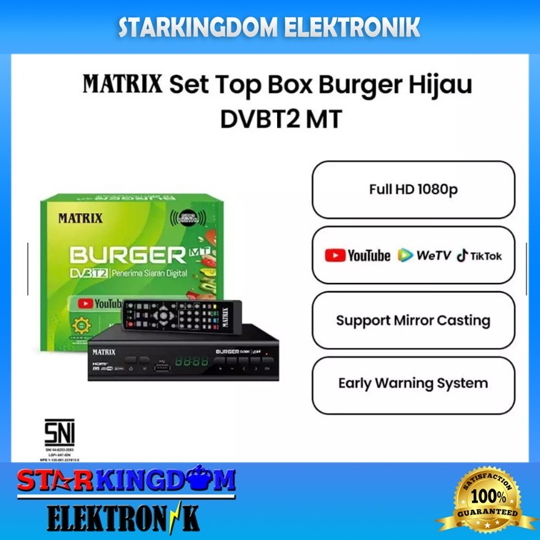 Jual Matrix Burger HD New Hijau TV Digital DVB-T2 DVBT2 Set Top Box UHF Free Channel Lokal ...