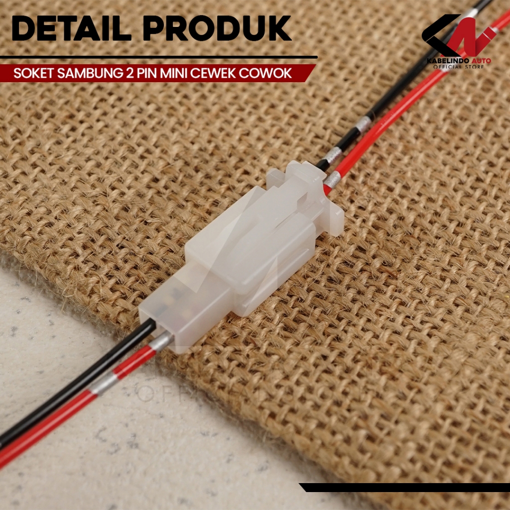 Jual Soket Sambung 2 Pin Kecil / Mini Socket Kabel Konektor Mobil Motor ...