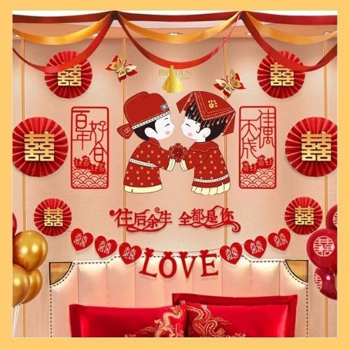 Jual BD Dekor Kamar Sangjit / Dekor Kamar Wedding / Dekorasi Suang Xi 1 ...