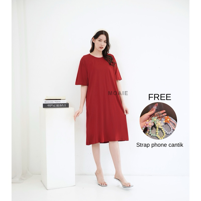 Jual MOAIE Daster Kaos Polos Cotton Bamboo (FREE STRAP PHONE) Remaja ...