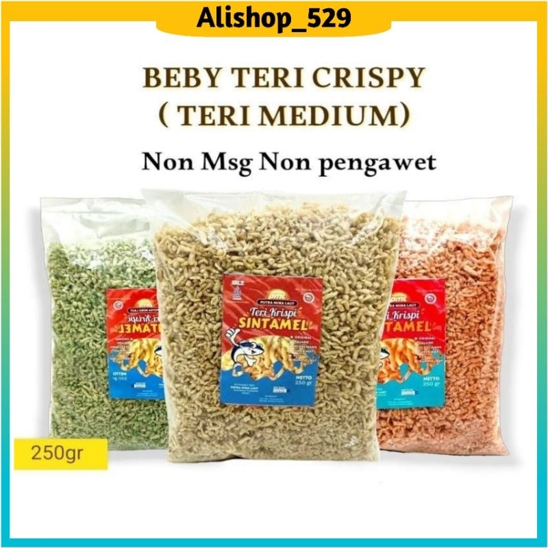 Jual Teri Crispy Medium 250 Gram Baby Teri Nasi Crispy Cemilan Teri ...