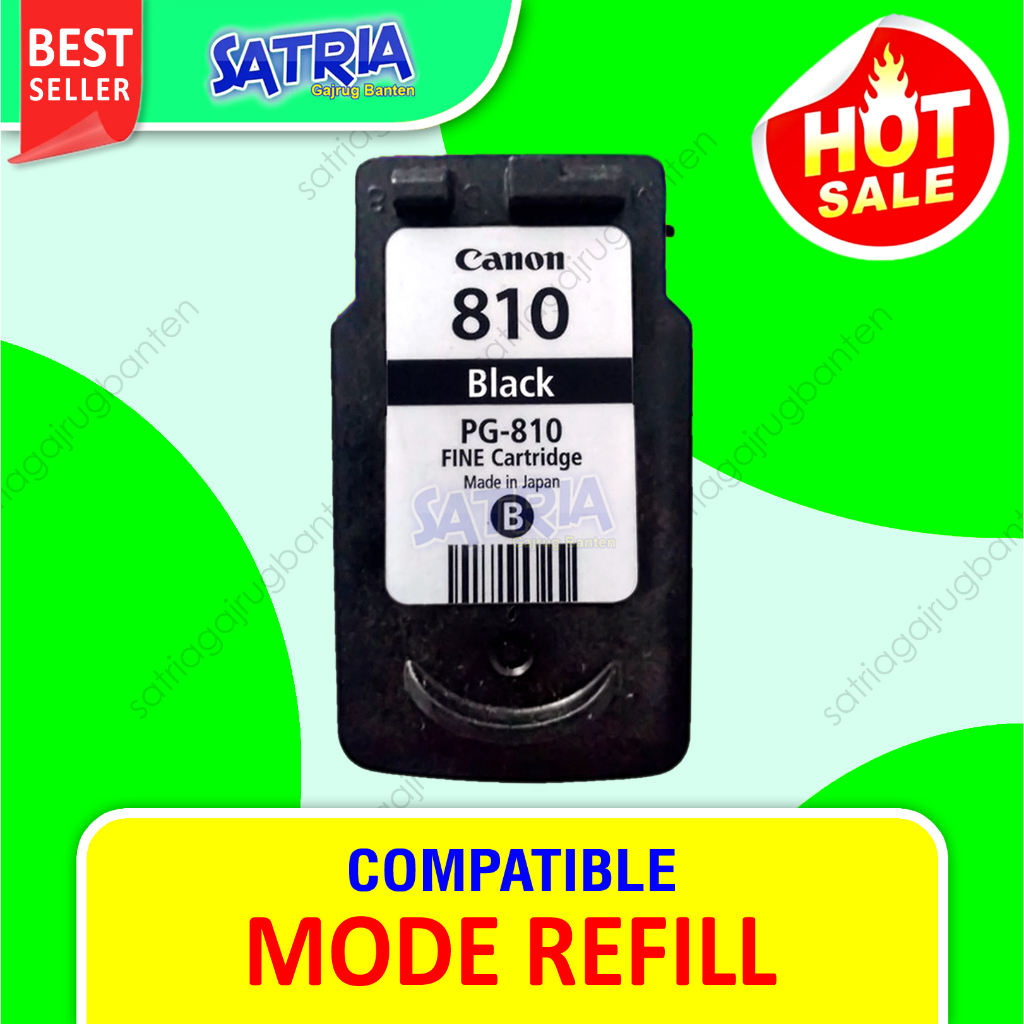 Jual Catridge Cartridge Tinta Canon 810 PG-810 Black Refil Siap Pakai ...