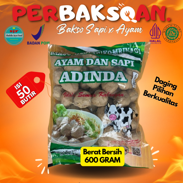 Jual Bakso Sapi Adinda Isi 50 Butir Berat 600 Gram | Shopee Indonesia