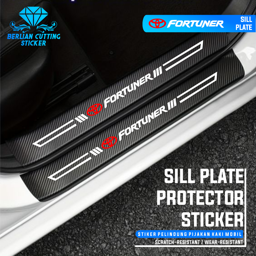 Jual 9 PCS SILL PLATE CARBON 3D MOBIL FORTUNER STICKER KARBON PELINDUNG ...