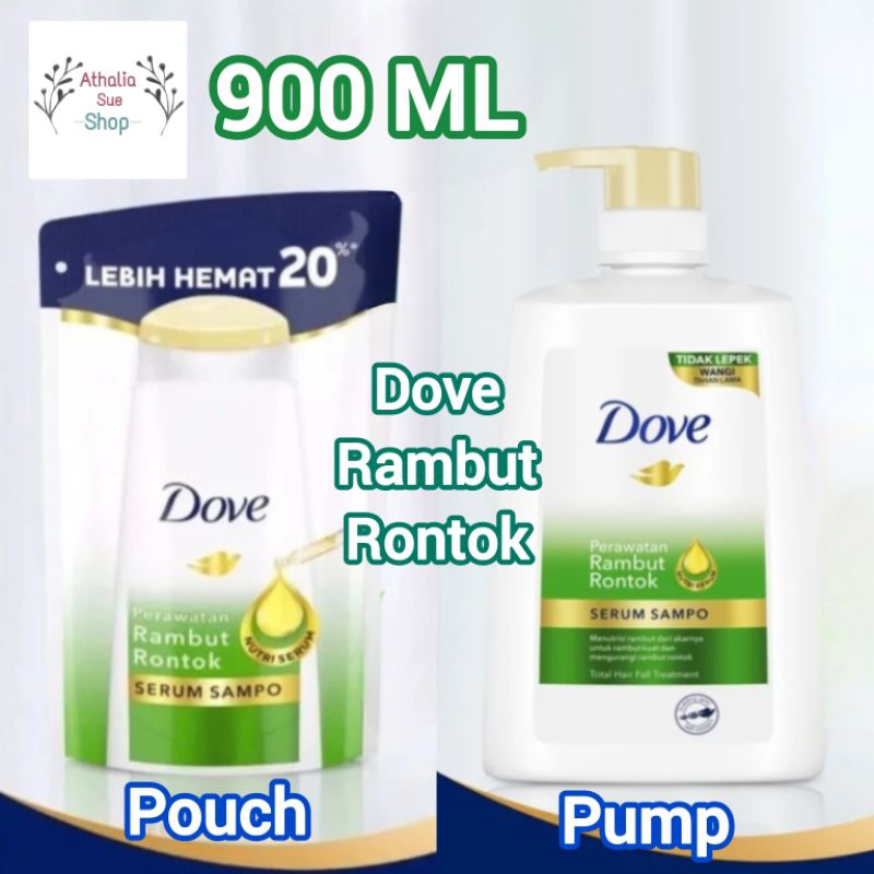 Jual DOVE HAIR FALL SERUM SHAMPOO RAMBUT RONTOK POUCH REFILL 900 900ML ...