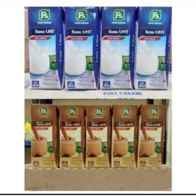 Jual [ KARTONAN ISI 24 PCS ] SUSU UHT FS FOOD STATION 200ML | Shopee Indonesia