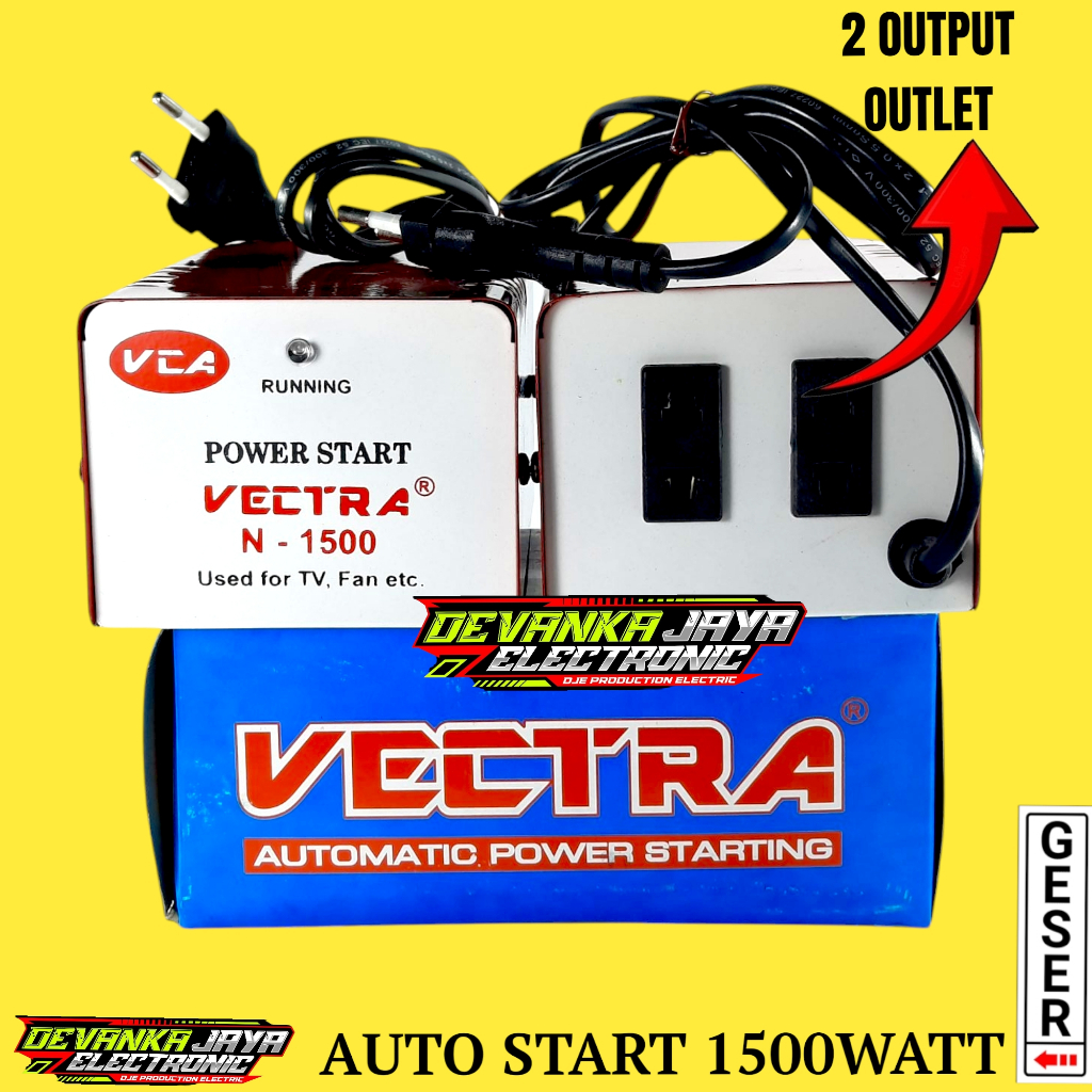 Jual VECTRA Auto Power Start Inverator Dua Alat Elektronik Max.1500W ...