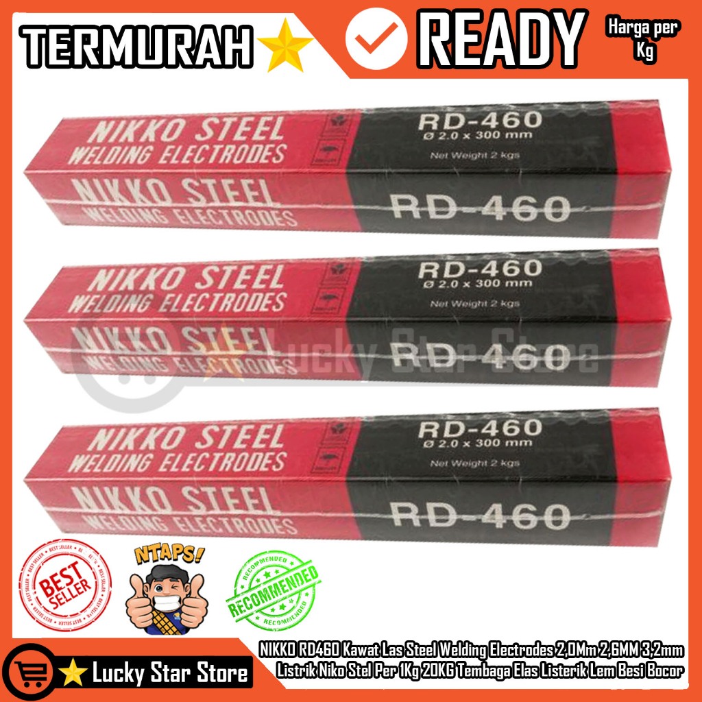 Jual NIKKO RD460 Kawat Las Steel Welding Electrodes 2,0Mm 2,6MM 3,2mm Listrik Niko Stel Per 1Kg ...