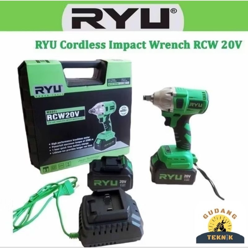 Jual RYU Cordless Impact Wrench RCW 20V Pembuka Baut Baterai | Shopee ...