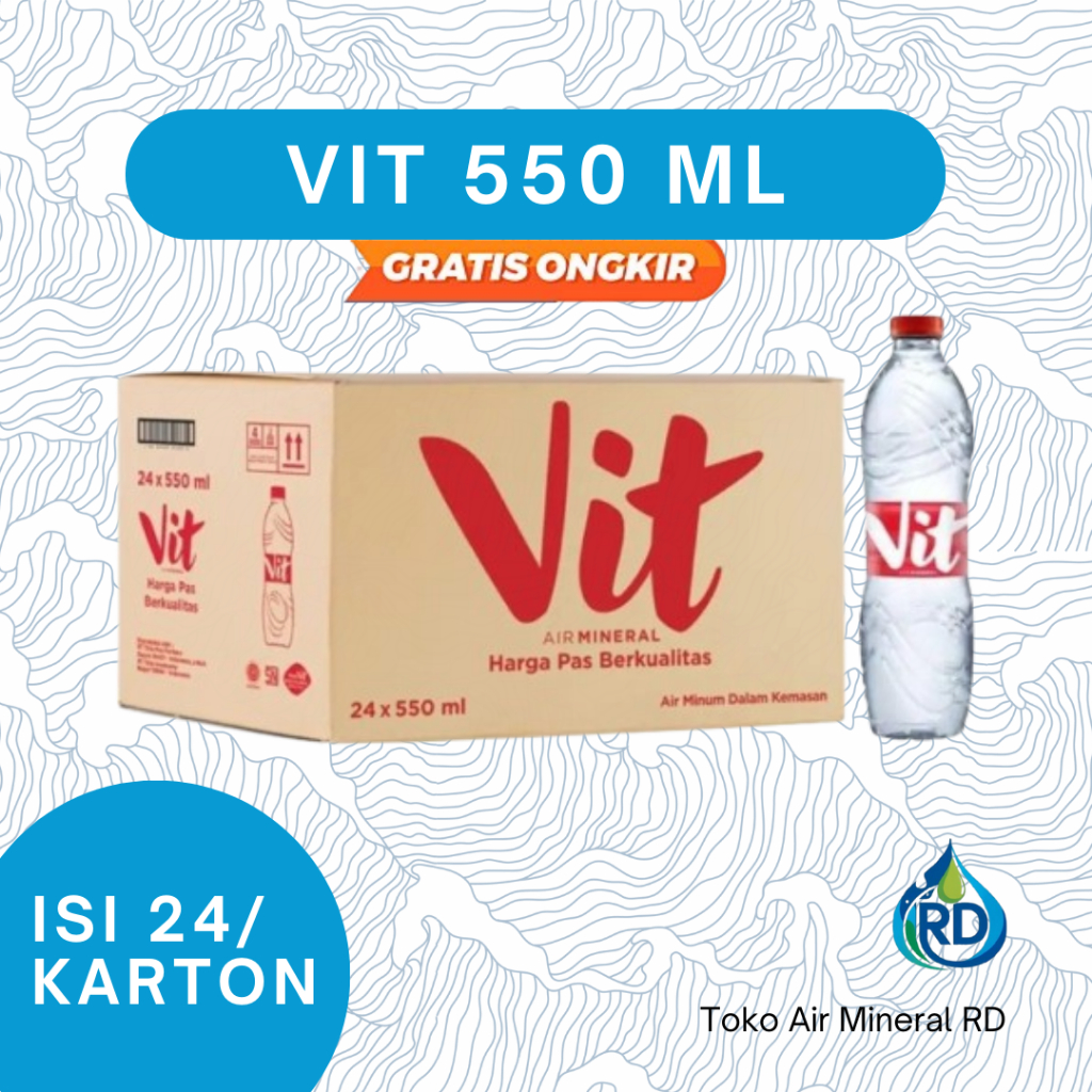 Jual RD - VIT Botol 550 ML 1 Dus - Isi 24 x 550 ML - Air Minum Mineral ...