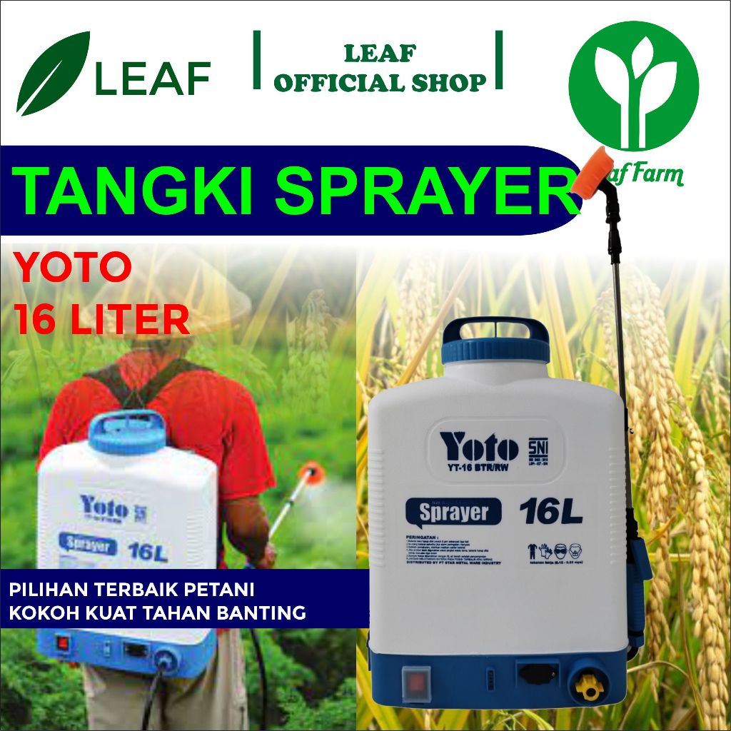Jual TANGKI SPRAYER ELEKTRIK YOTO 16 LITER BY LEAF FARM | Shopee Indonesia