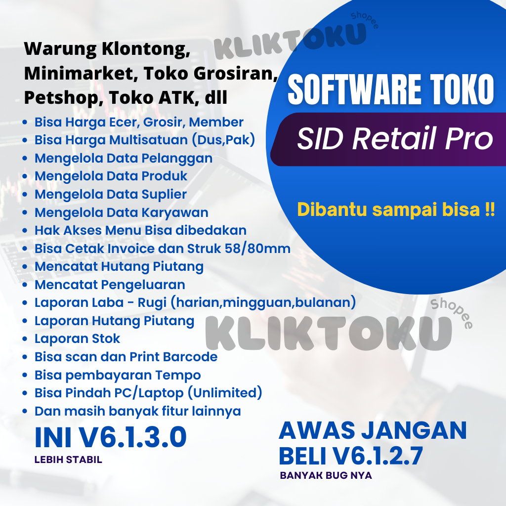 Jual Aplikasi Kasir SID Retail PRO Unlimited PC/Laptop V.6.1.3.0 ...