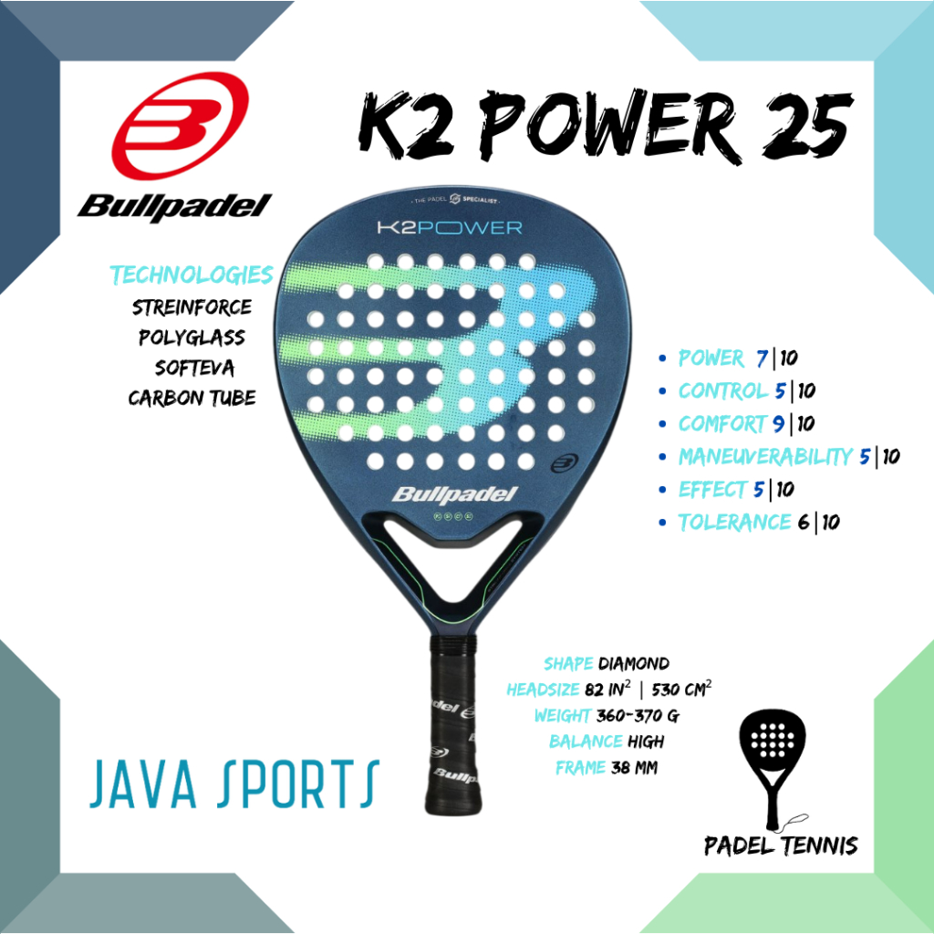 Jual Raket Padel Tenis Bullpadel K2 POWER 25 Official Resmi Original ...