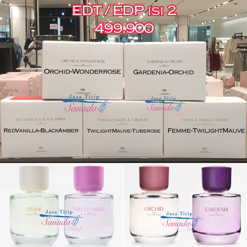 Jual RESTOCK !!! Jastip PARFUM ZARA for HER isi 2 @90ml EDP & EDT GARDENIA ORCHID | Shopee Indonesia