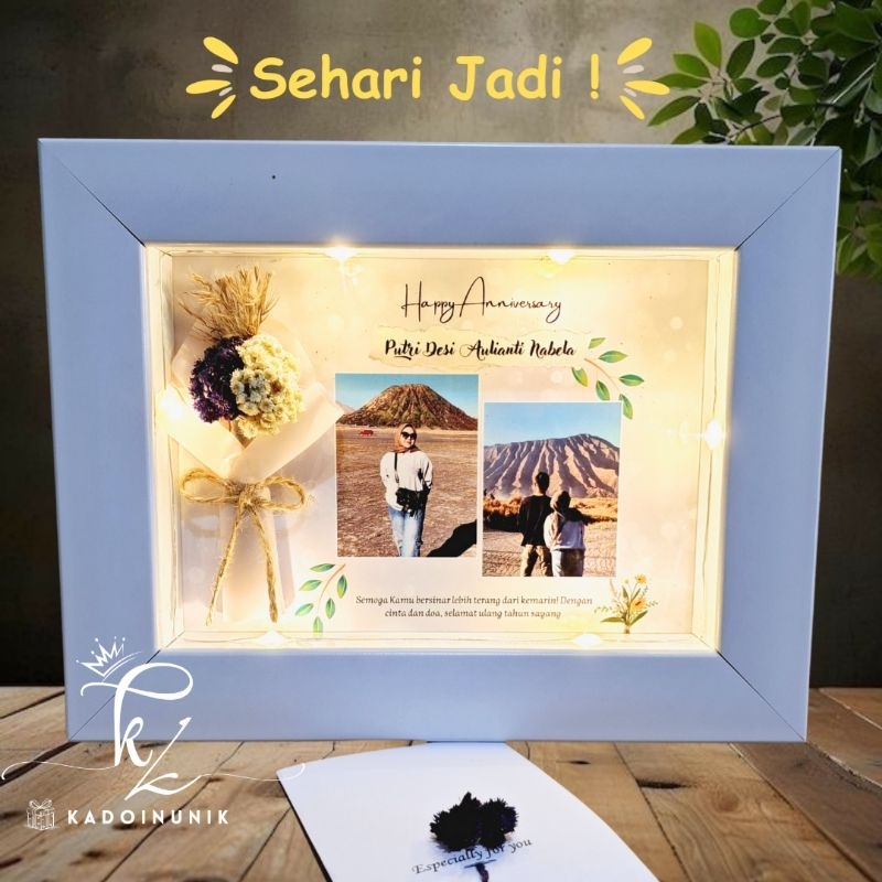 Jual Flower in Frame 3D uk 5r Kado Frame Kado Ulang Tahun Kado ...