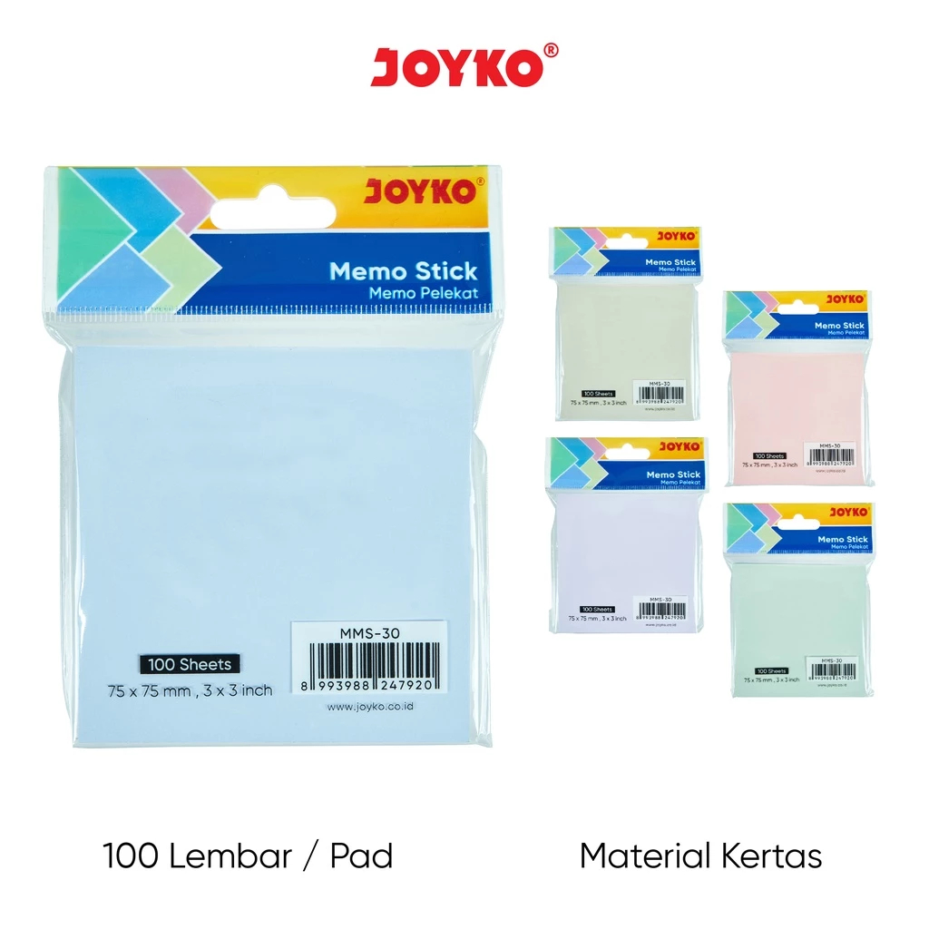 Jual Memo Stick Sticky Note Kertas Memo Tempel Joyko MMS-30 Morandi ...