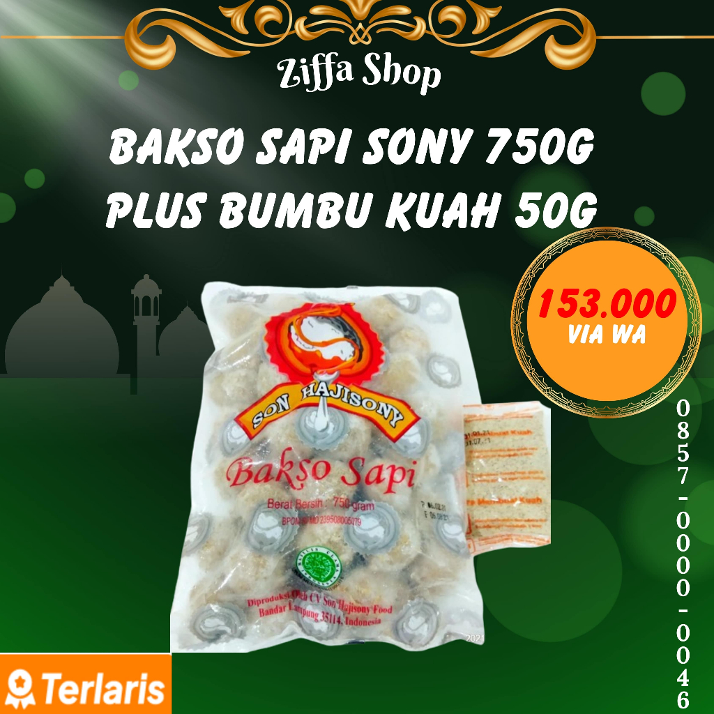 Jual Bakso Sony Besar 50 Butir + Bumbu Kuah Kaldu Baso Sapi Soni Son ...