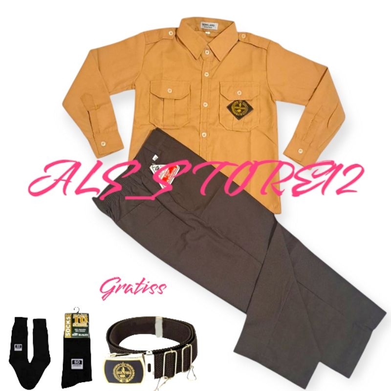 Jual Setelan Super Lengkap Pramuka PENGGALANG LAKI BAJU PANJANG CELANA PANJANG Seragam Sekolah ...
