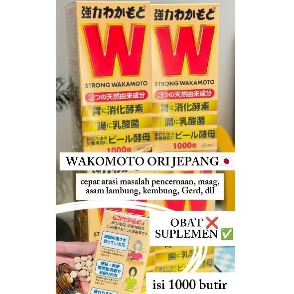 Jual Wakamoto suplemen lambung maag pencernaan jepang best seller | Shopee Indonesia